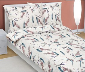 Povlečení krepové Béžová,Modrá 80/504 - 140x200, 70x90 cm