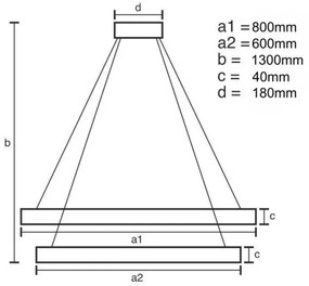 LED Stmívatelný lustr na lanku LED/100W/230V 3000-6500K + dálkové ovládání