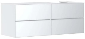 Hansgrohe Xevolos E - Umyvadlová skříňka 137x56x55 cm, 4 zásuvky, matná bílá/metalická bílá 54239320