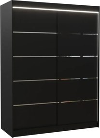 Posuvná skříň s LED osvětlením LUFT 150 černá