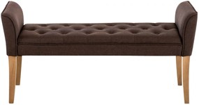 Lavice Cleopatra Chaiselongue látka, nohy antik světlé - Hnědá