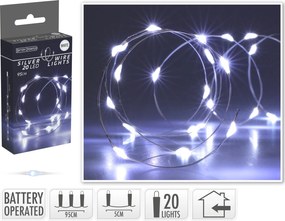 Světelný LED řetěz CAP 95 cm studená bílá