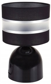 Stolní lampa ELEGANCE, 1x černé textilní stínítko, černá konstrukce