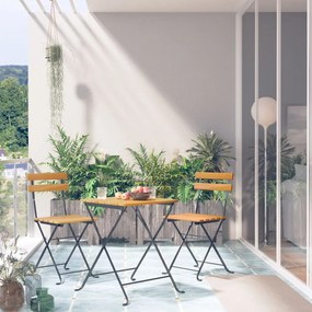 3dílný skládací bistro set masivní akáciové dřevo 313157