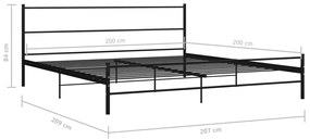 Rám postele černý kov 200 x 200 cm,  284691