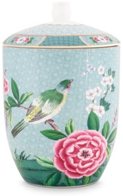 Pip Studio Blushing Birds blue skladovací dóza 1,5l, modrá