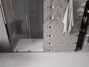 Mexen Velar, posuvné dveře do otvoru 70x200 cm, 8mm čiré sklo, růžové zlato, 871-070-000-01-60