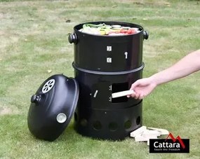 Cattara Gril - udírna na dřevěné uhlí PISA 3in1 40cm / Rošt: 38cm