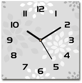Wallmuralia Skleněné hodiny čtverec Květinový vzor 30x30 cm