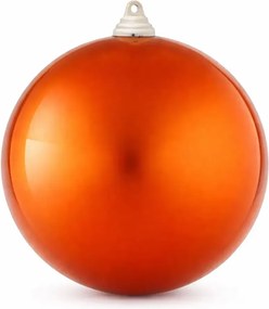 Velká vánoční koule 20 cm, měděná lesklá, plastová