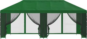 Zahradní altán se stěnami 6 x 3 m Zelená Polyester a ocel 3376023
