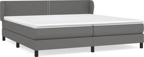 Box spring postel s matrací šedá 200x200 cm umělá kůže 3127275