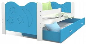 DOBRESNY Moderní dětská postel MIKOLAJ Color 160x80 cm BÍLÁ-MODRÁ