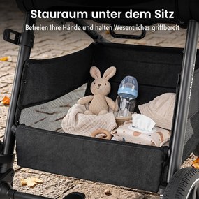 Costway Skládací kočárek s otočným sedátkem a nastavitelnou