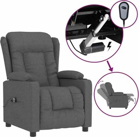 Elektrické polohovací křeslo tmavě šedé textil 3098778