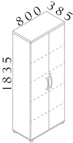 Vysoká skříň Visio LUX 80 x 38,5 x 183,5 cm, ořech