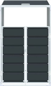 vidaXL Box na 1 popelnici 72 x 81 x 115 cm ocel [4006171] Barva: Šedá