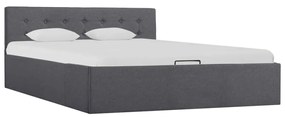 Rám postele Bend - s úložným prostorem - tmavě šedý textil | 140x200 cm