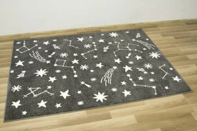 Dětský koberec Lima 9572A tmavě šedý/krém Noční nebe