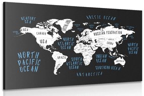 Obraz mapa světa v moderním provedení - 60x40 cm