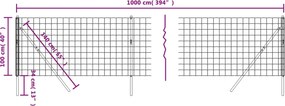 Drátěné pletivo zelené 1 x 10 m pozinkovaná ocel 154081