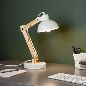 Brilliant 98979/05  Stolní lampa MODA bílá + dřevo