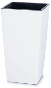 PROSPERPLAST Květináč - URBI SQUARE Rozměr: 29,5x29,5 cm, Barva: bílá