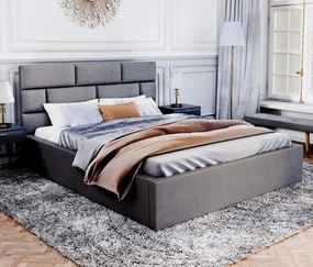 Luxusní postel PASADENA 180x200 s kovovým roštem GRAFIT