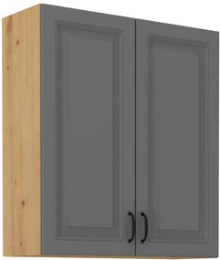 Kuchyňská skříňka Stilo 80 G-90 2F korpus dub artisan, dvířka šedá DUST