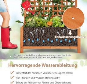 Costway Květinový truhlík s mříží a střechou a mříží a drenážními otvory
