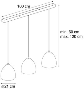 Moderní závěsné svítidlo černé s šedým betonem 3-světla - Eton