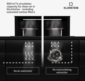 Klarstein Royal Flush Eco 75, digestoř, 75 cm, 650 m³/h, EEK A++, včetně filtrů s aktivním uhlím