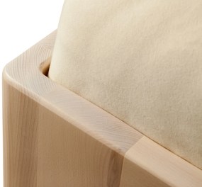 Krajča Manželská postel ze dřeva Aurora 180 x 200 cm (buk) Povrchová úprava: Bora, Druh dřeva: Buk, Barva čalounění: Hnědá
