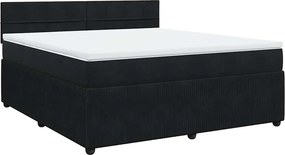 Box spring postel s matrací černá 180x200 cm samet 3287808
