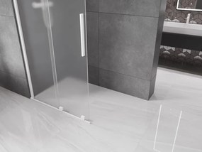 Mexen Velar, sprchová zástěna s posuvnými dveřmi Walk-in 100 x 200 cm, 8mm sklo námraza, bílá matná, 871-100-000-33-20