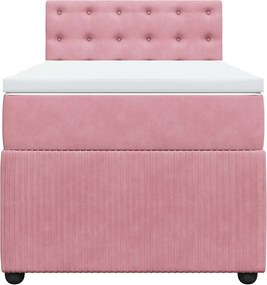 Box spring postel s matrací růžová 90x190 cm samet 3287619
