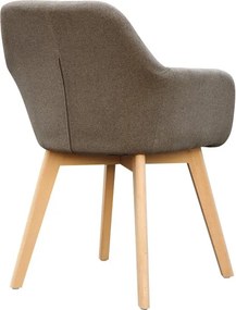 Designové křeslo, hnědá/buk, CLORIN NEW