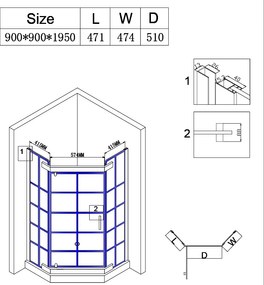 BPS-koupelny Pětiúhelníkový sprchový kout HYD-PK06B 90x90 černá/transparent + vanička HYD-PSV-ST07B bílá