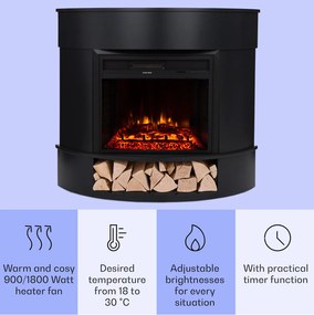 Klarstein Loloru, elektrický krb, 900/1800 W, týdenní časovač, dálkové ovládání