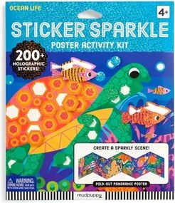 Mudpuppy Sada třpytivých samolepek se scénou Život v oceánu