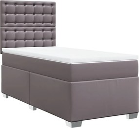 Box spring postel s matrací šedá 100x200 cm umělá kůže 3293010