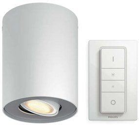 Hue White Ambiance Stropní bodové svítidlo Philips Pillar GU10 56330/31/P7 bílé s dálkovým ovladačem 2200K-6500K