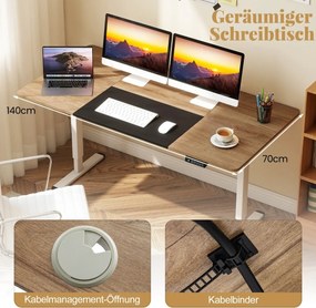 Costway Elektrický stojánek výškově nastavitelný stůl ergonomický stojánek