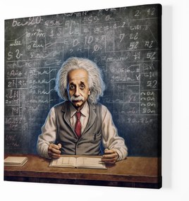 Obraz na plátně - Albert Einstein popsaná tabule FeelHappy.cz Velikost obrazu: 80 x 80 cm