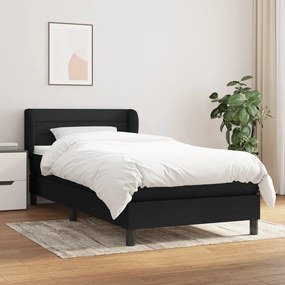 vidaXL Box spring postel s matrací 100 x 200 cm textil [3126305] Barva: Černá