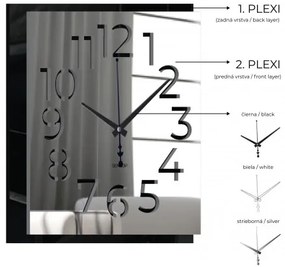 Nástěnné hodiny z akrylového skla - černé, bílé a zrcadlové | SENTOP X0101