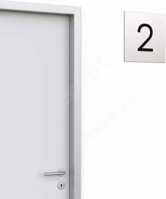 ACCEPT Označení podlaží - číslo "2" - stříbrná tabulka - černý popis