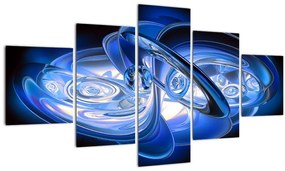 Modrý abstraktní obraz (125x70 cm)