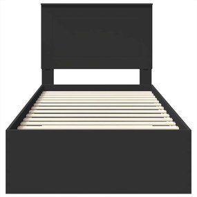 Rám postele Černá a stříbrná 75 x 190 cm Kompozitní dřevo 3409713