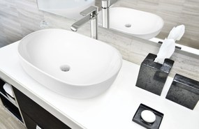 Invena Teja, umyvadlo na desku 600x420x145 mm, bílá lesklá, INV-CE-09-001-C